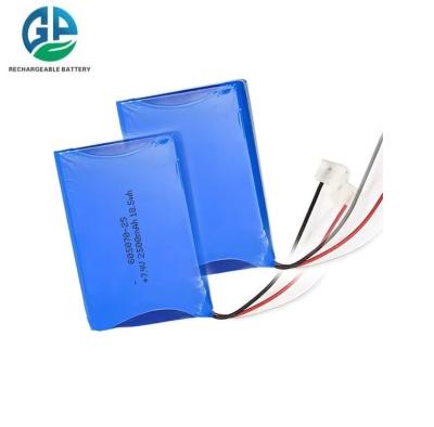 China KC UL 605070 7.4V 2500mah Li-Polymer Lipo Li-Ion Batterijpakket Slimme medische hulpmiddelen Pouch Grootte 7.4V 2500mah Cylindrische batterijcel Te koop
