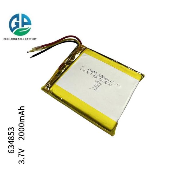 3.7v Rechargeable KC Lithium Polymer Battery 2000mah High Capacity Lipo Battery 634853 3.7v 2000mah
