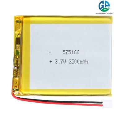 China High Capacity Li Ion Polymer Battery Pack 2500mAh 575166 2500mah 3.7V Li-Ion Polymer Battery for sale