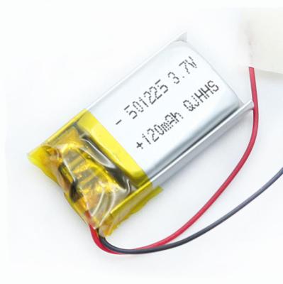 China Bluetooth Headset 3.7v 120mah Lipo 501225 Li Polymer Battery With Wire for sale