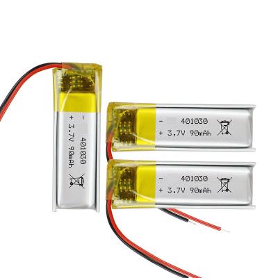 Cina 3.7V 90mAh Li Polymer Battery 401030 per lo Smart Device in vendita