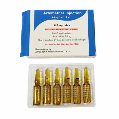 中国 Artemetherの小さい容積の注入20MG/1ML 40MG/1ML 80MG/1ML 販売のため