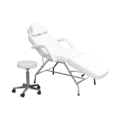 China Simple Beauty Salon Facial Bed With Stool , White Massage Pedicure Chair for sale