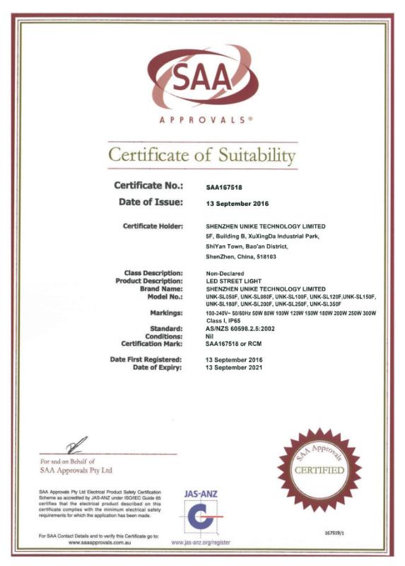 SAA - Shenzhen UNIKE Technology Limited