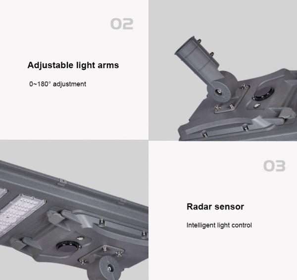 Quality Led Street Light With Solar Panel 100w 1.5W Lumileds 3030SMD With Intelligent for sale