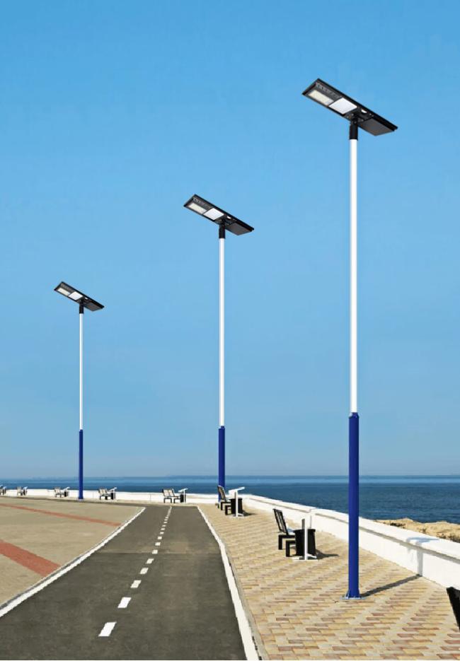 100w 120w 150w Aluminumall In One Led Solar Street Light Self Cleaning
