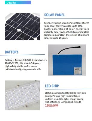 China Solar Panel Solar Powered LED Street Lights for Outdoor Lighting for sale