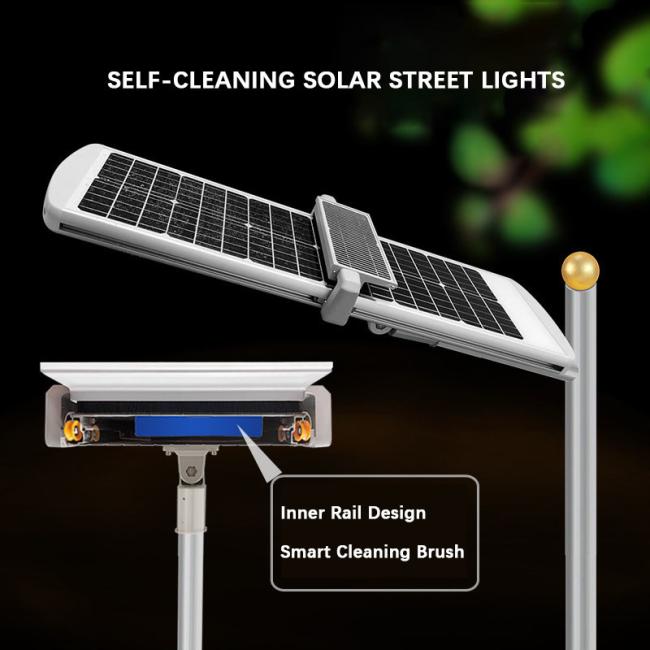 8 Meters LED Smart Solar Street Garden Light Outdoor Ip65 Self Clean Auto Cleaning