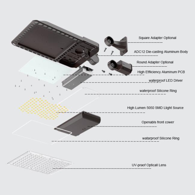 Waterproof 150lm/w 50w 60w 80w 100w Led Street Light Photocell Sensor Optional