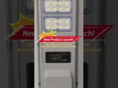Lampione solare a LED da esterno 100W 200W 250W IP65 in lamiera zincata con sensore di movimento