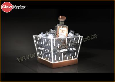 China Square Rechargeable Acrylic Led Ice Buckets Indoor For Bar Promotions for sale