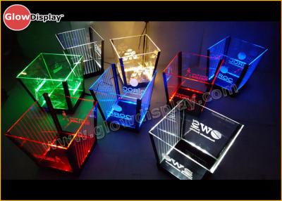 China LED Ice Bucket Square Shape With Logo Engrave For bar promotion for sale