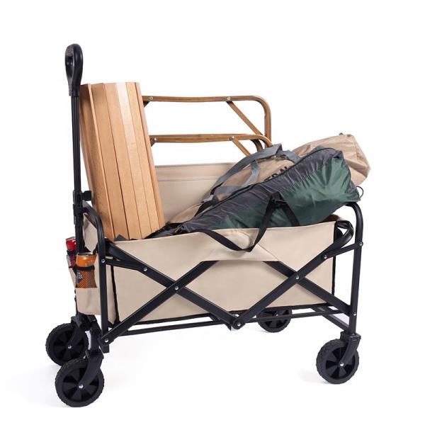 Quality 5" PVC Wheels No Brake Folding Wagon Cart Removable Camping Fold Up Wagon for sale