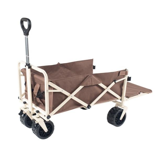 Quality Outdoor 150L Large Capacity Folding Wagon Cart Double Oxford Cloth Multifunctional Camping Trolley for sale