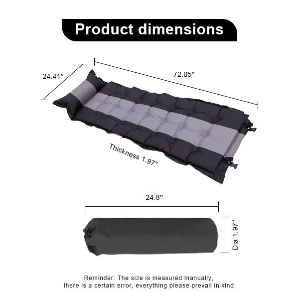 Portable Self Inflating Sleeping Pad Foam Waterproof Air Mattress With Pillow