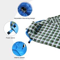 China 210T Polyester Flannel Sleeping Bag Rectangular 75x210cm Hollow Cotton Camping for sale