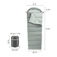 China 3 Season Single Semi Rectangular Camping Sleeping Bag 220x80cm Packable Gray with Hood for sale