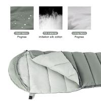 China 3 Season Single Semi Rectangular Camping Sleeping Bag 220x80cm Packable Gray with Hood for sale