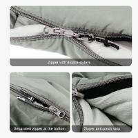 China 3 Season Single Semi Rectangular Camping Sleeping Bag 220x80cm Packable Gray with Hood for sale