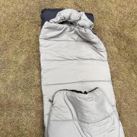 China 3 Season Single Semi Rectangular Camping Sleeping Bag 220x80cm Packable Gray with Hood for sale