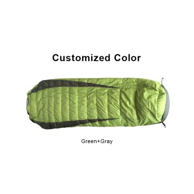 China Outdoor Duck Down Wide Mummy Style Sleeping Bag Winter Sleeping Bags For Hiking for sale