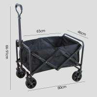 Quality Rubber Wheels Folding Wagon Multipurpose Collapsible Hand Truck Black for sale