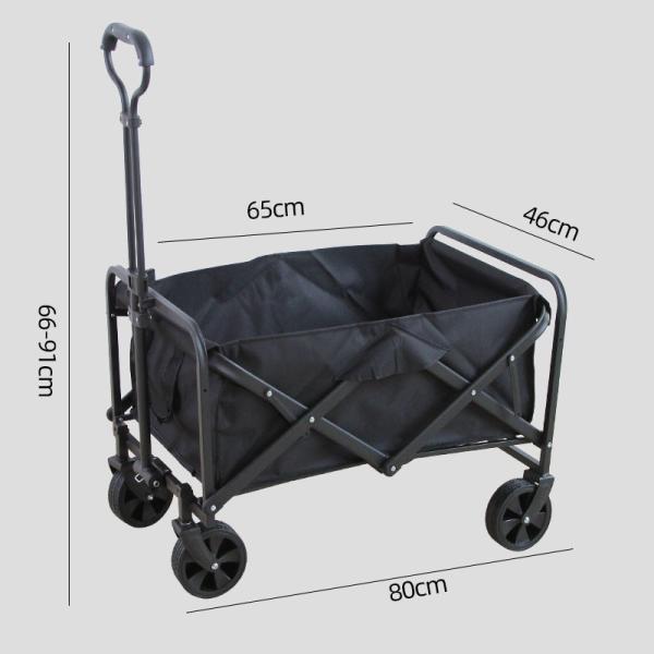 Quality Rubber Wheels Folding Wagon Multipurpose Collapsible Hand Truck Black for sale