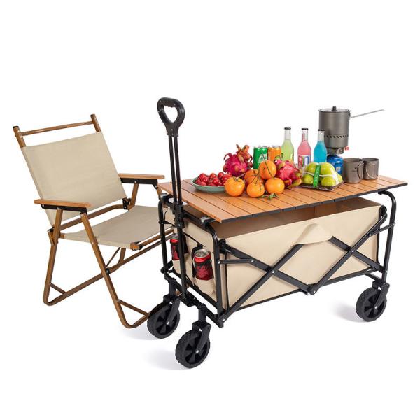 Quality Steel Frame Folding Wagon Cart Compact Foldable Wagon For Camping Creative for sale