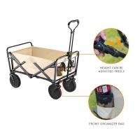 China Compact Folding Wagon Cart 80L 150kg Capacity Heavy Duty Collapsible Wagon for Outdoor Camping for sale