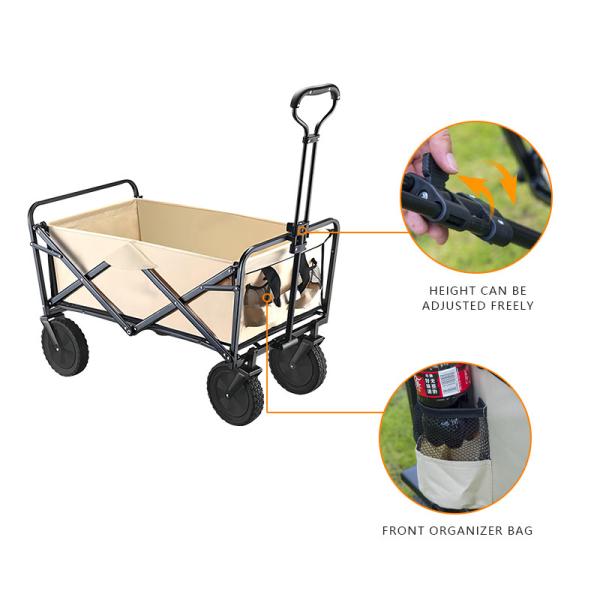 Quality Compact Folding Wagon Cart Adjustable Collapsible Wagon For Outdoor Camping for sale