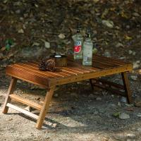 China Oak Wood Portable Folding Picnic Table 67x39x28 cm 30kg Capacity for Camping for sale