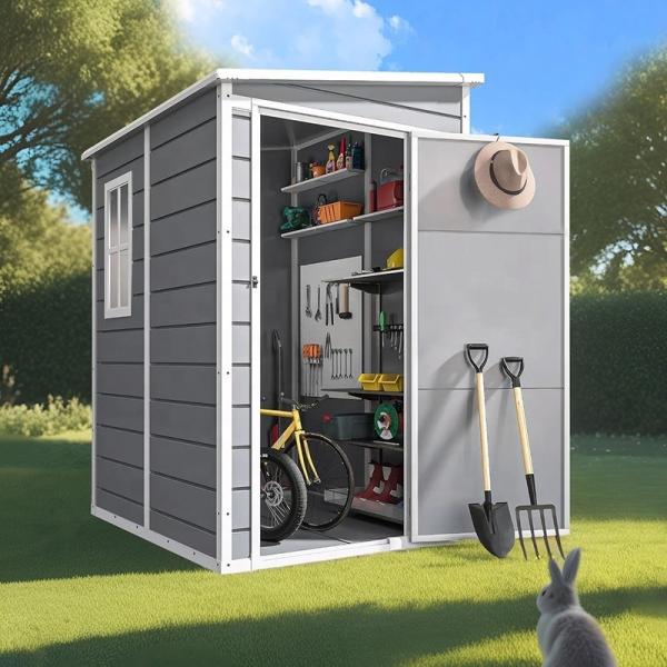 Quality 3X5Ft Plastic Garden Shed Backyard Storage Shed With Floor for sale