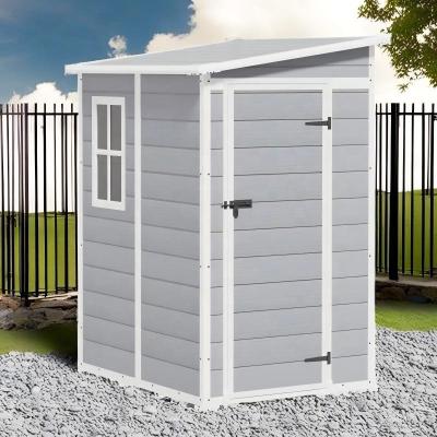 China Waterproof Plastic Small Lean Outdoor Shed Outdoor Storage Shed For Garden Tools for sale