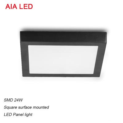 China Surface mounted indoor Square black IP40 24W LED Panel light for drawing room decoration for sale