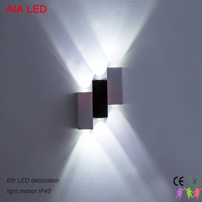 China Silver+Black brushed finish 6W indoor modern LED wall light for corridor and for hotel for sale
