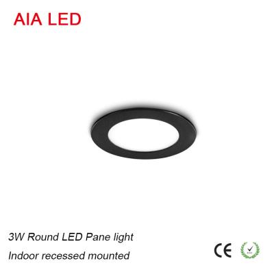 China Black LED ceiling light interior IP40 3W Ultrathin LED Panel lighting for hotel used for sale