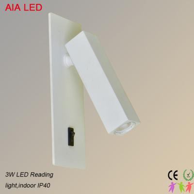 China Adjustable aluminum 3W LED wall light/led reading light for bedside for sale