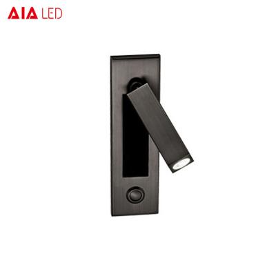 China Adjustable indoor IP40 black flexible 3W LED wall lighting/led reading lamp hotel for sale