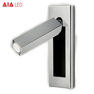 China Adjustable square bar swan wall lights 3W bedside wall reading lighting indoor reading wall light for sale