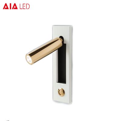 China Flexible push-button led wall bed light 3W bedside wall reading lamp/led reading wall light for sale