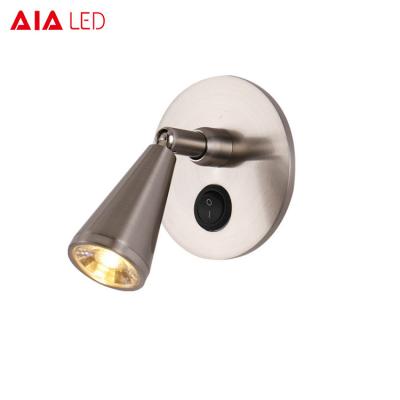 China Recessed mounted round base switch bed board bed wall lights 3W & led wall book light for sale