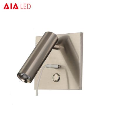 China 3years warranty square USB led bedside wall light 3W & led headboard wall lights for hotel for sale
