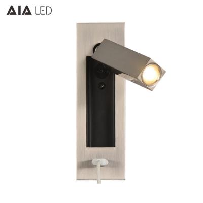 China Rotate USB headboard wall light 3W led bedside wall light indoor reading wall lamp for sale