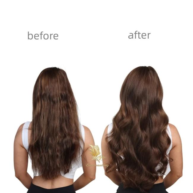 6D Hair Extensions Russian Hair Cuticle Aligned 6D2 Hair Extension