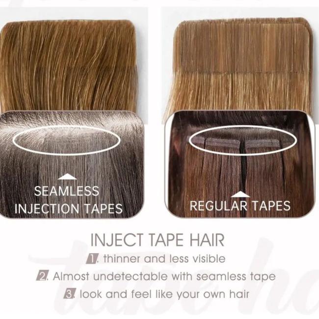 Natural Color Straight Invisible Seamless Tape Ins 100 Virgin Human Hair Extensions