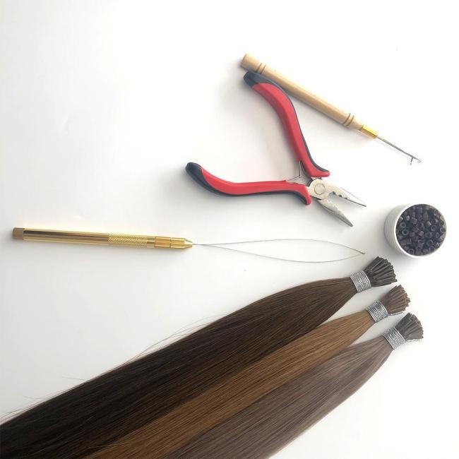 Factory Wholesale Price Natural Double Drawn Balayage Color Raw Hair Extension Itip Human Hair Extensions