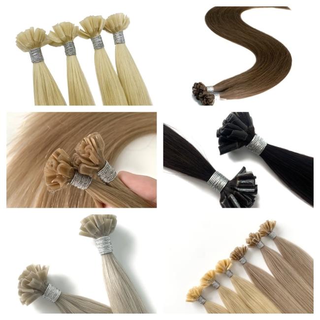 Pre Bonded Keratin Hair Extensions Supplier U/Nail Tip Hair Extension Remy Keratin Human Hair