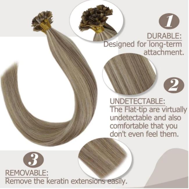 Wholesale Flat Tip Hair Extensions, Keratin Tip Human Hair Extensions