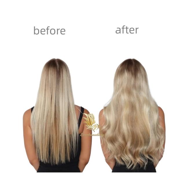 100% Russian Human Remy Clip on Hair Extensions Wholesale