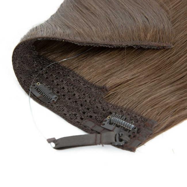 New Wire Hair Extensions 100% Human Hair Seamless Invisible Fish Wire Hair Extensions
